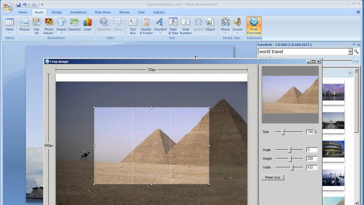 Demonstration of the image crop module in FotoWeb Desktop for Microsoft ...