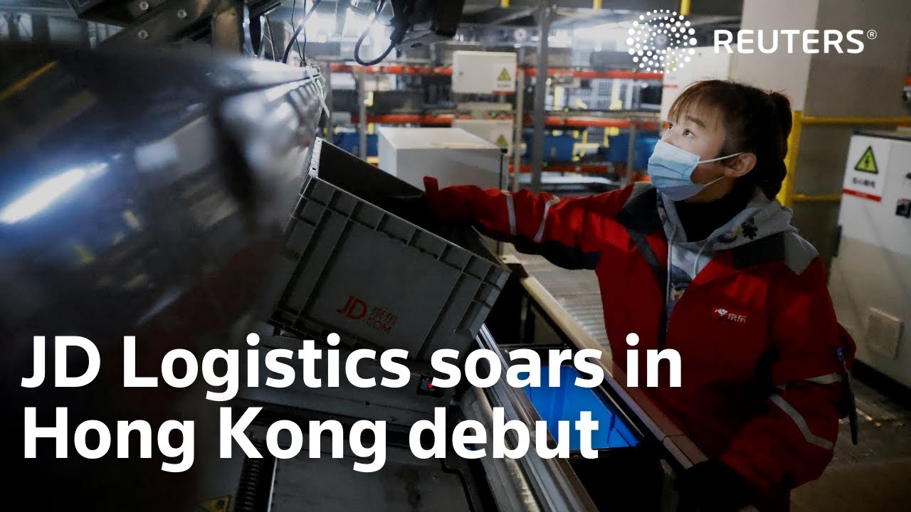 JD Logistics soars in Hong Kong debut - YouTube