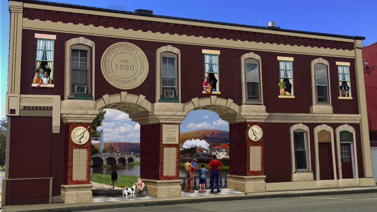Corning New York's Brick House Mural Project - YouTube