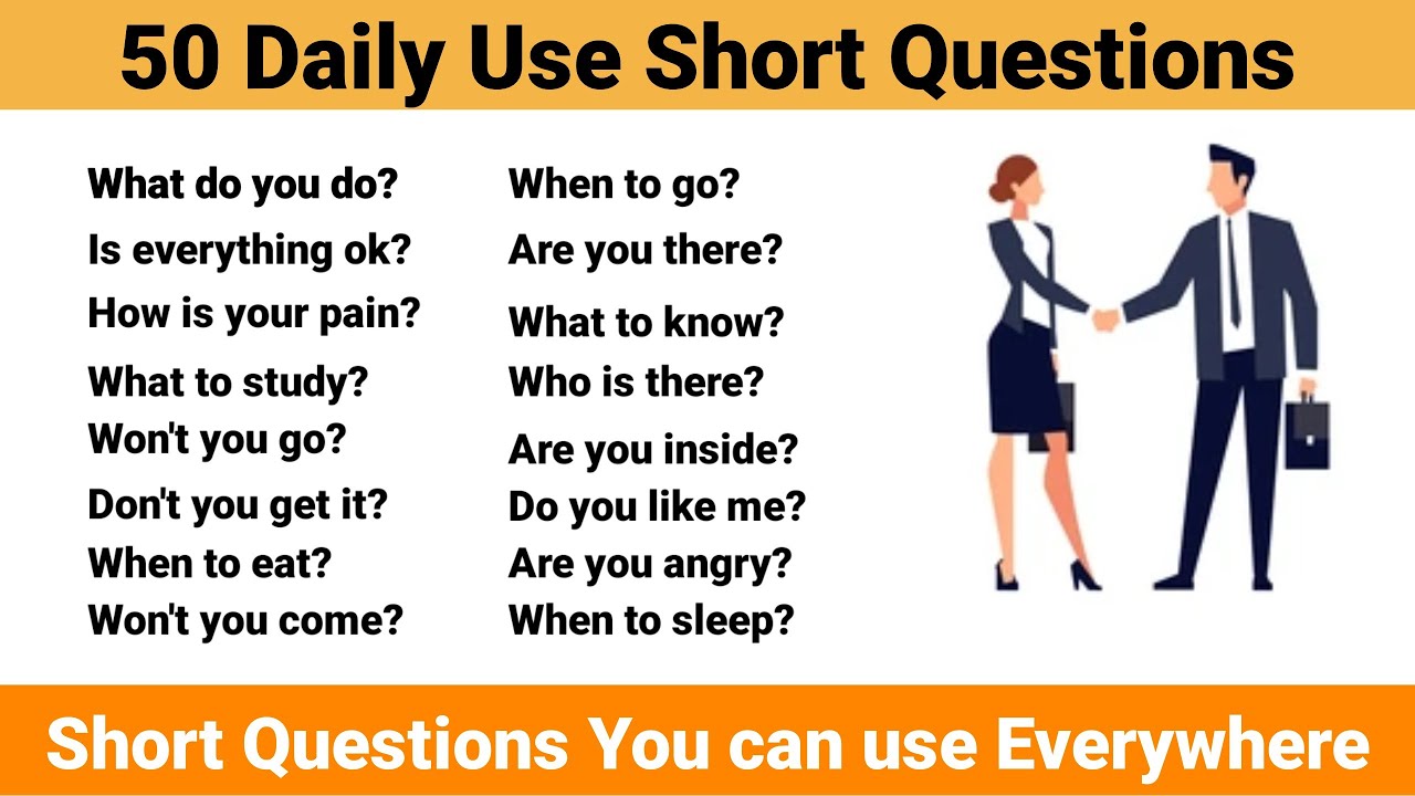 50 Daily Use Short Questions || Shortestions You can use Everywhere ...
