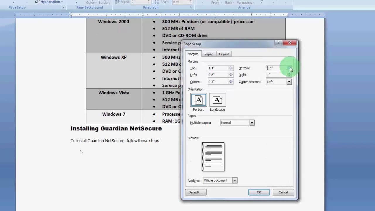 How to setups page in word 2007 || ms word page setting - YouTube