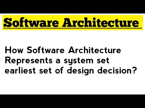 How Software Architecture Represents a system set earliest set of ...