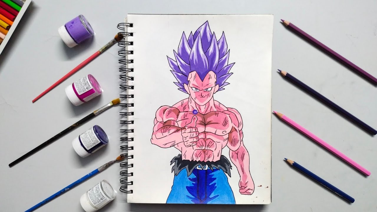 Vegeta Ultra Ego | how to draw Vegeta | How to draw sketch step by step ...