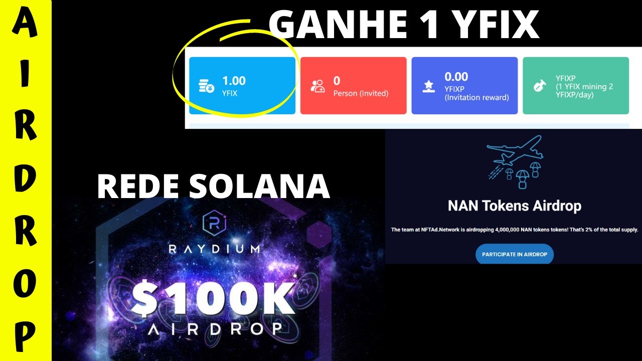 AIRDROP RAYDIUM GANHE ATÉ $2000 -- AIRDRIP YFIX E NFTAD NETWORK - YouTube
