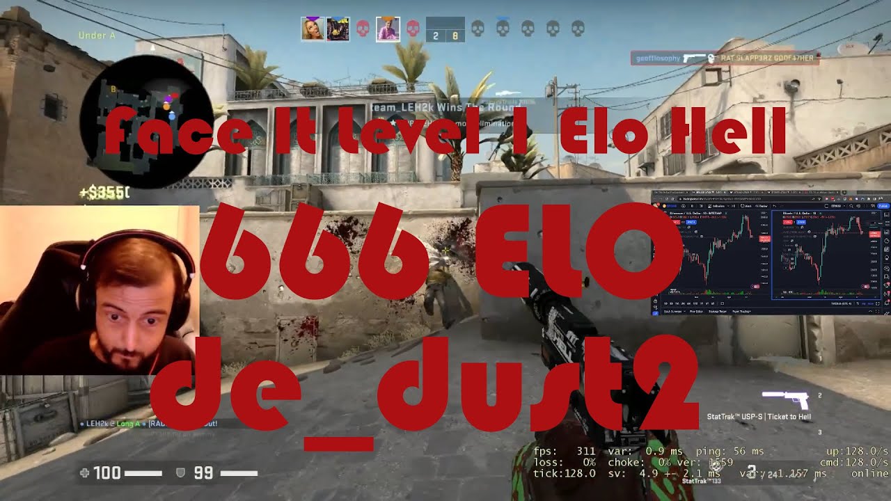 Face It Level 1 Elo Hell - Road to Level 2 - de_dust2 - 666 ELO - YouTube