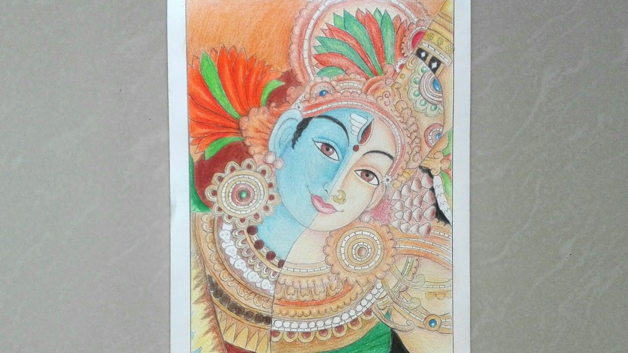 Mural drawing with pencil colours. - YouTube