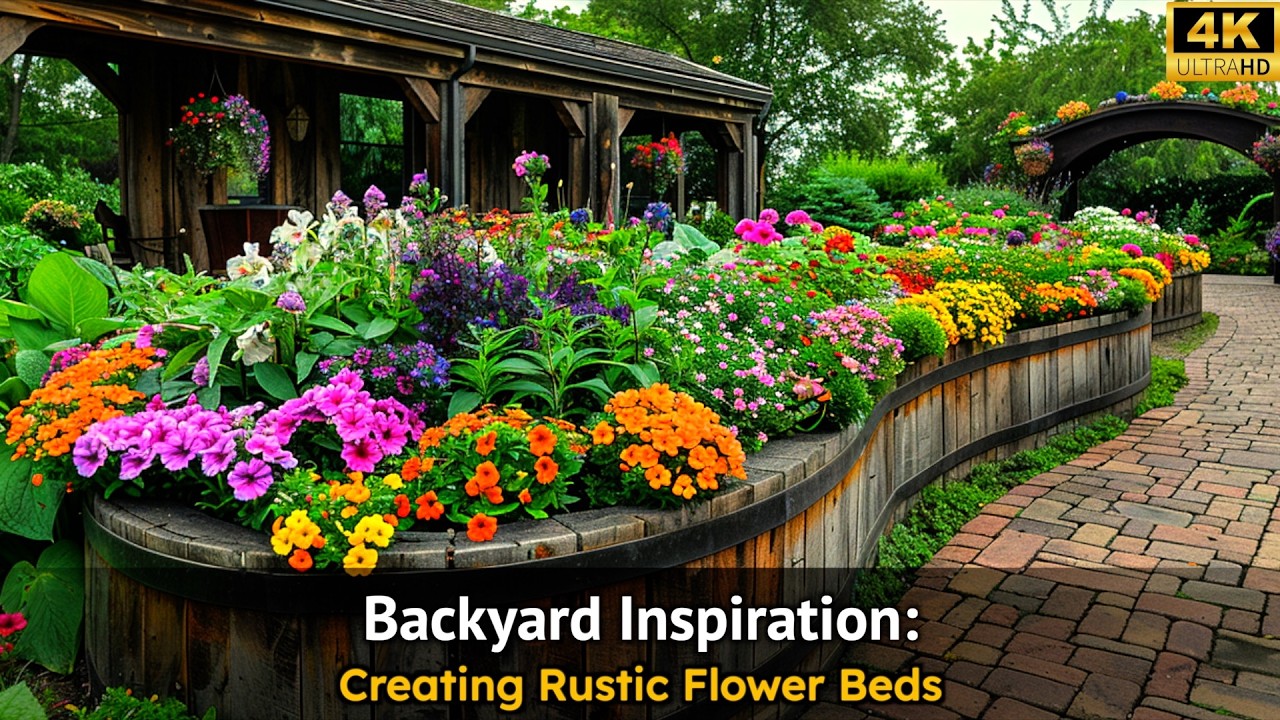 Rustic Backyard Flower Bed Design | Rustic Flower Bed Inspirations ...