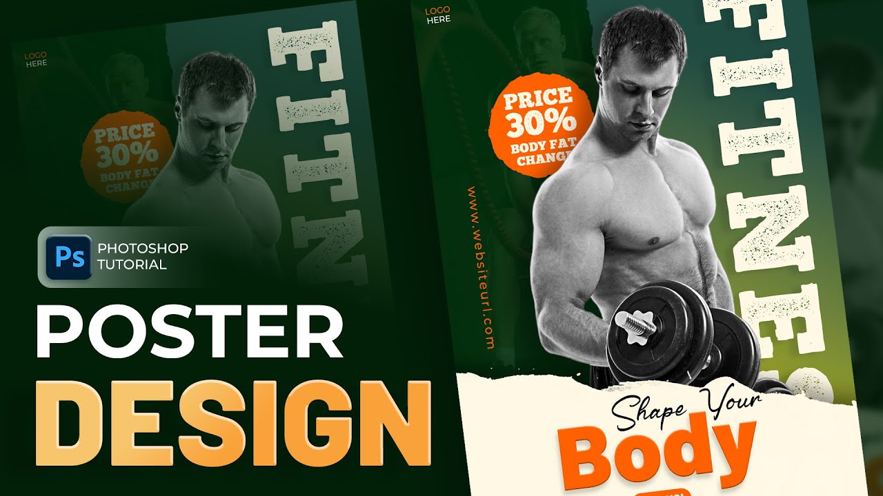 Photoshop Tutorial - Fitness Poster Design - YouTube
