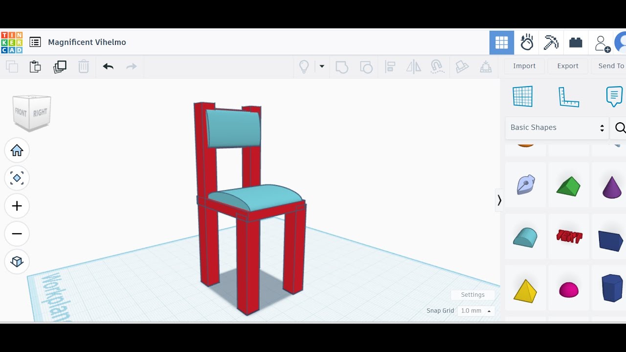 How to Make a Simple 3D Chair in Tinkercad | Easy Step-by-Step Tutorial ...