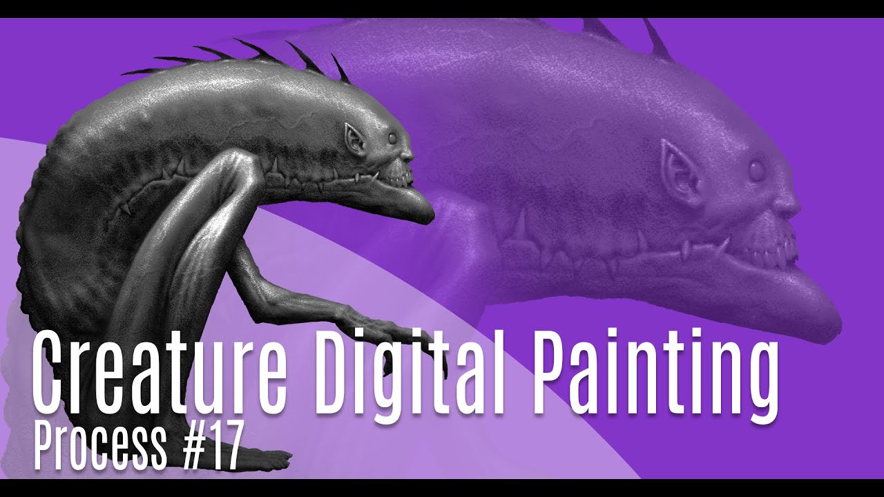 Creature Digital Painting - Process #017 in Photoshop - YouTube