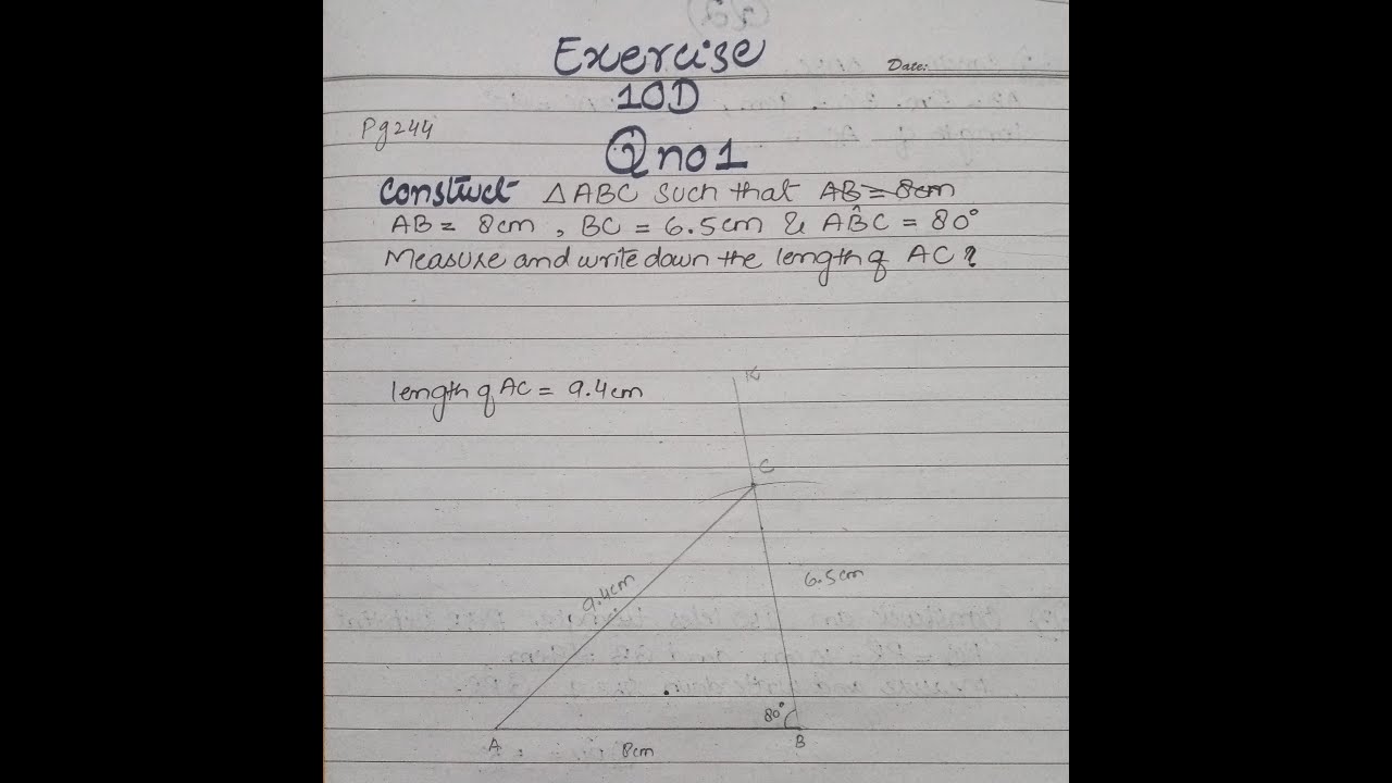 Ex 10D Q# no 1| Geometrical Construction | APS 8th maths| Updated New ...