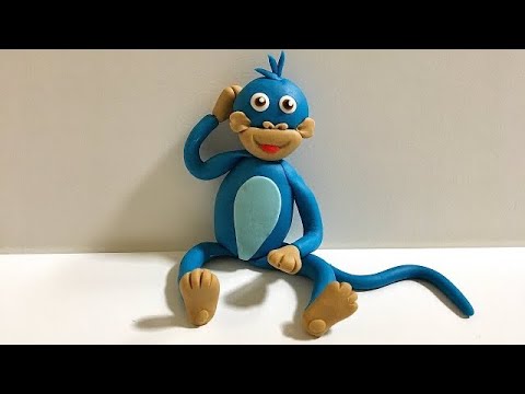 ♥️ How to make clay Jaggu monkey Chota Bheem / model tutorial craft ...