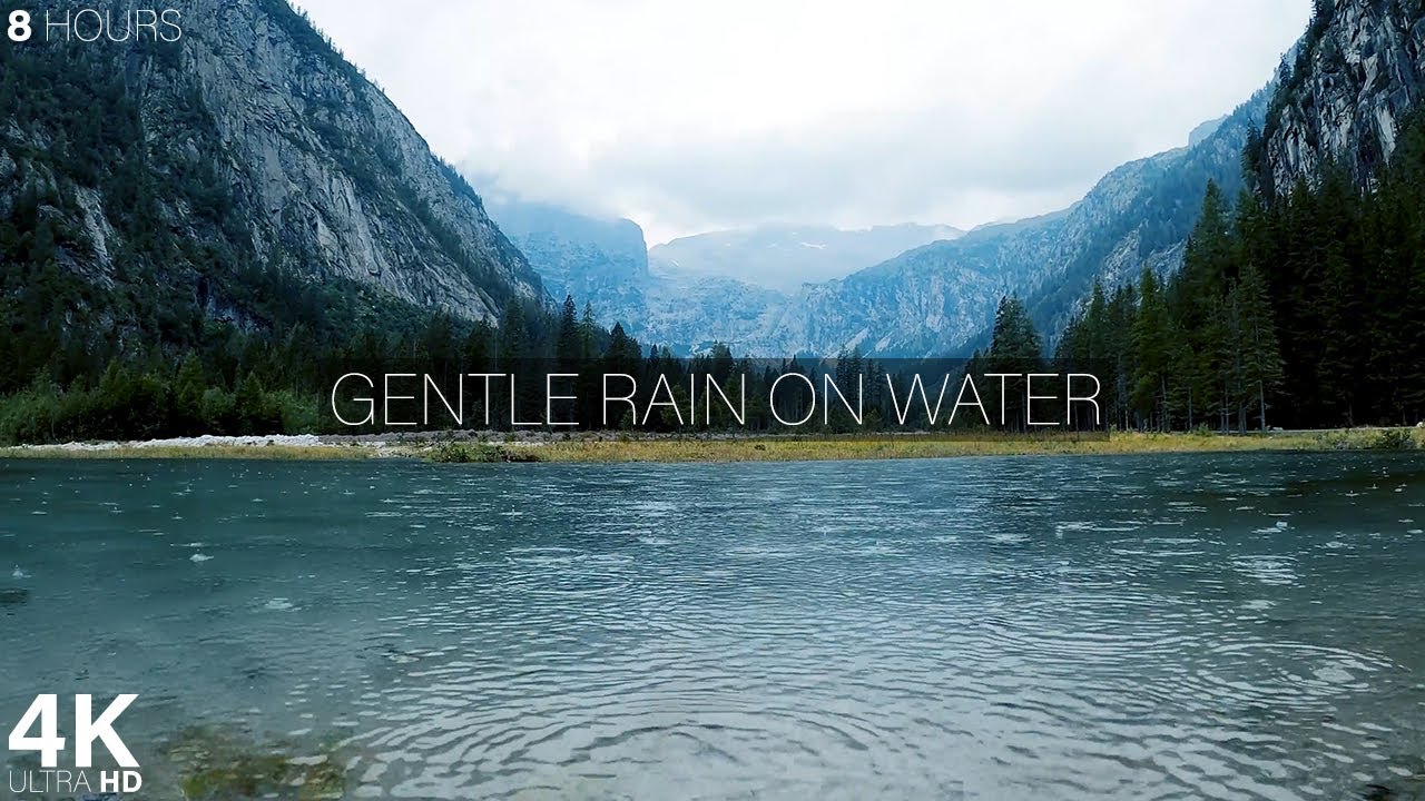 Small rain on pond water for relaxation | Peaceful Mind | Good Sleep ...