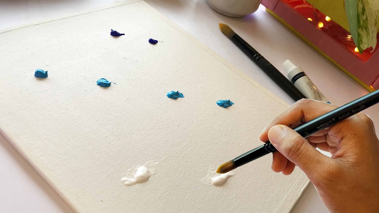 Acrylic painting On Canvas | For Beginners #easy #acrylicpainting - YouTube