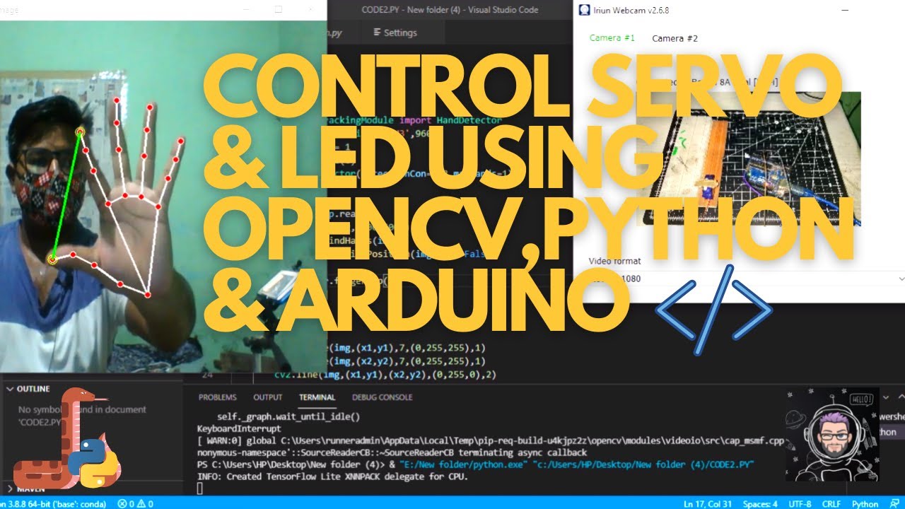 || CONTROL SERVO USING HAND TRACKING WITH OPEN-CV ,PYTHON & ARDUINO ...