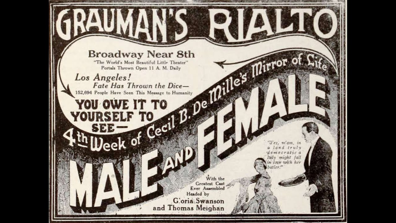 Male and Female (1919) | Cecil B. DeMille’s Silent Masterpiece Starring ...