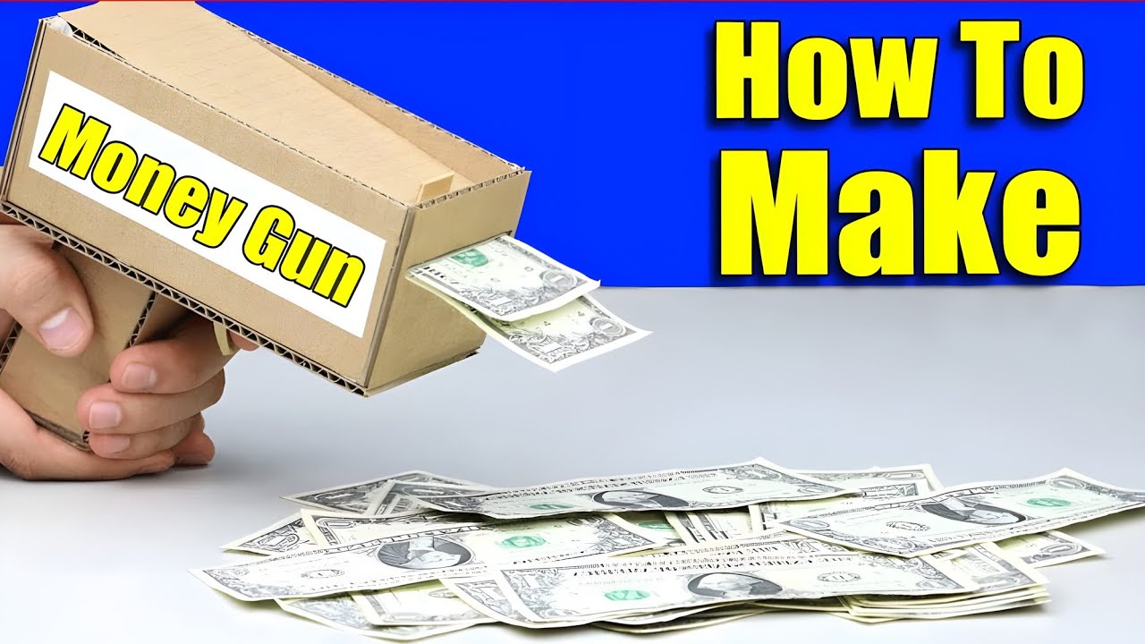 How To Make Money Gun From Cardboard DIY Cash Cannon - YouTube