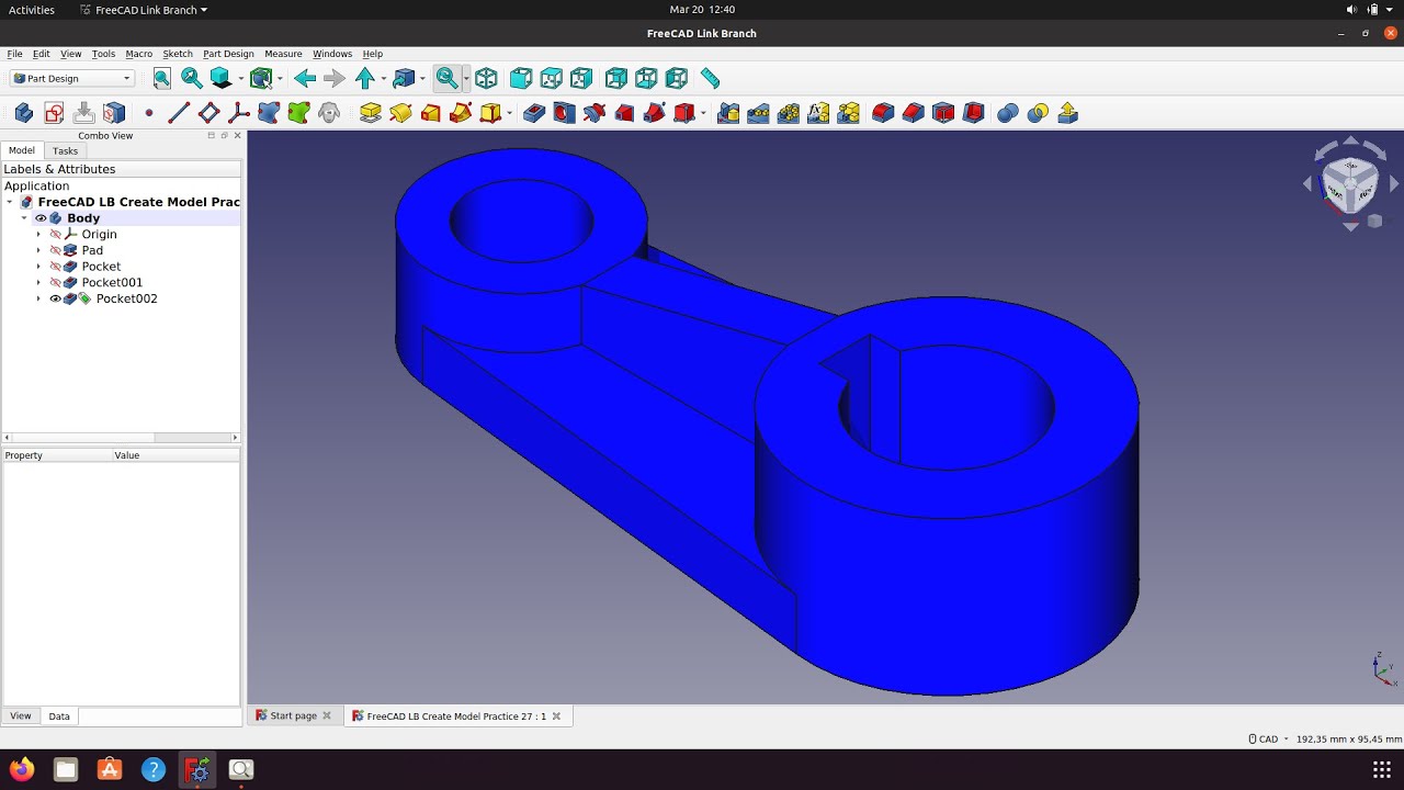 FreeCAD Link Create Model Practice 27 - YouTube
