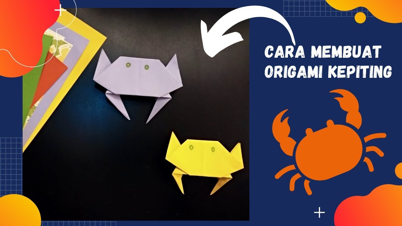 wow!! sangat mudah cara membuat kepiting | origami kepiting - YouTube