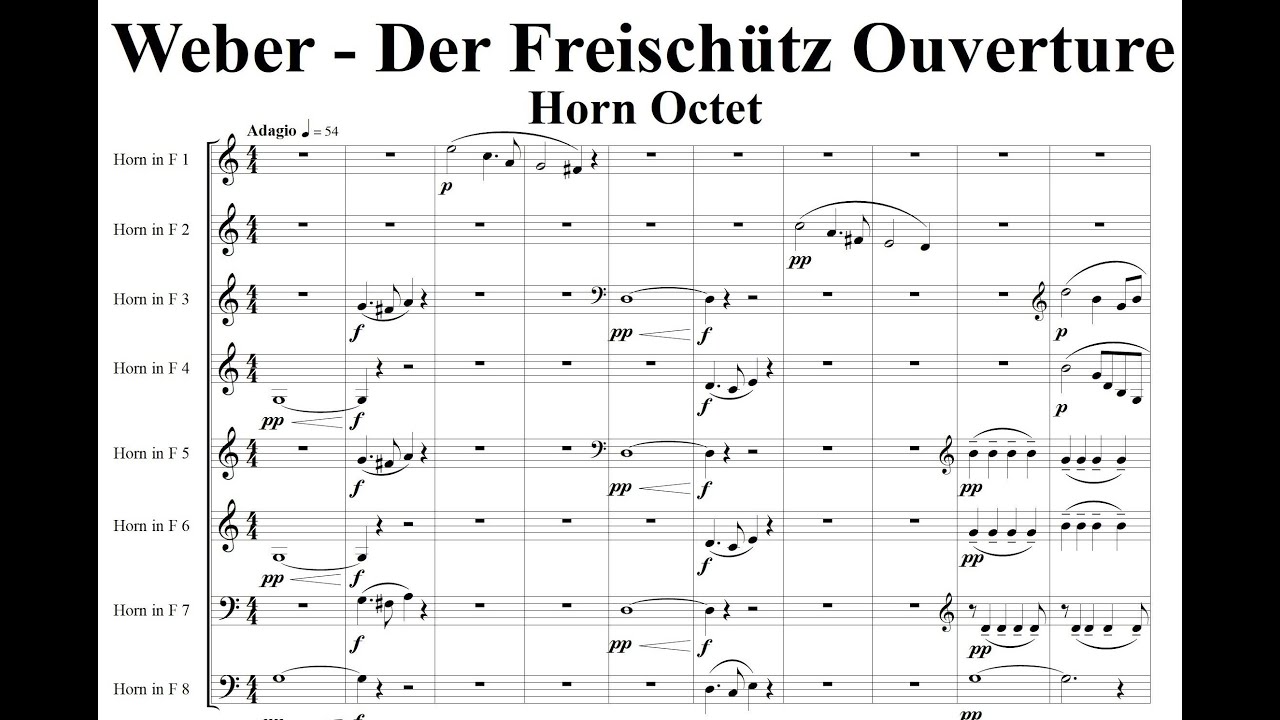 Weber - Freischutz - Overture for Horn Octet @Surhorn - YouTube