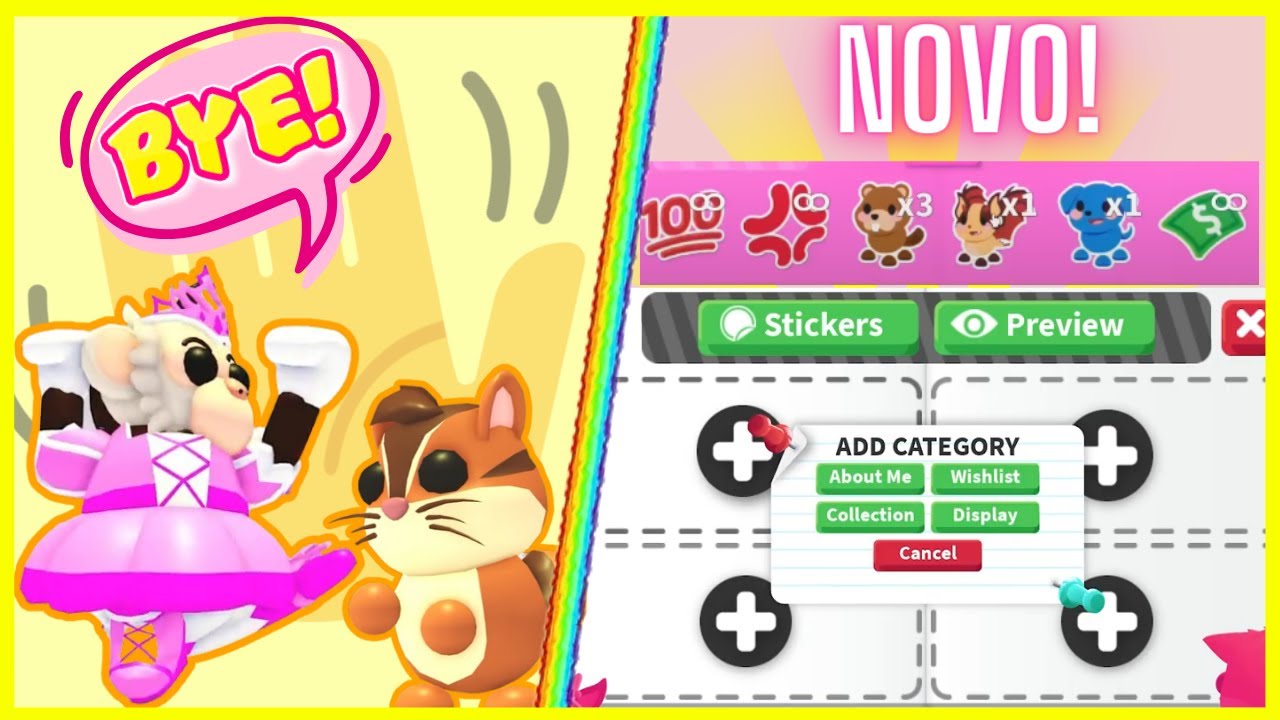 Personalize seu PERFIL e COLECIONE adesivos no Adopt Me - Roblox - YouTube