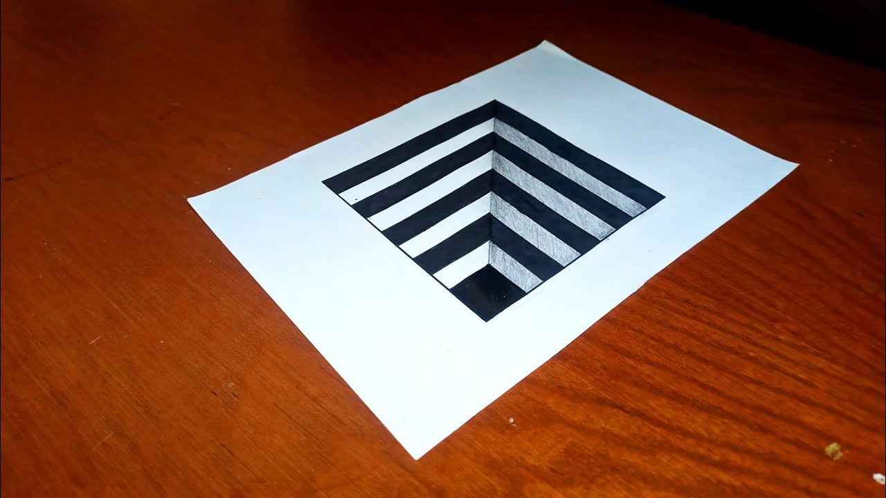Very Easy!! How to Draw 3D Hole - Anamorphic illusion - 3d Trick art ...