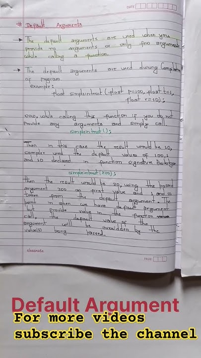 Default Argument //Example//Rules while doing Default Argument ...