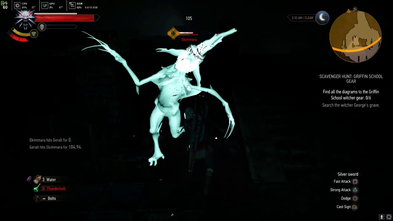 The Witcher 3 Lvl 11 Ekimmara Fight Death March Difficulty No W2 ...