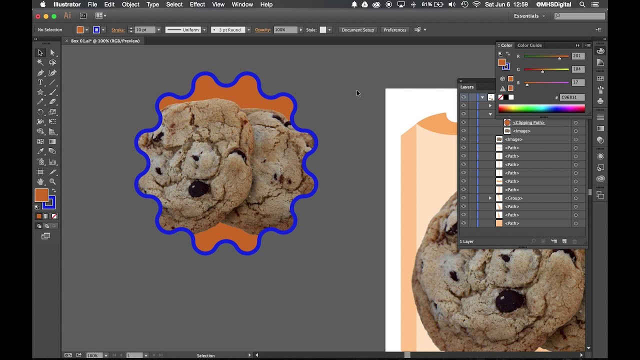 Clipping Masks in Practice of the Packaging Design Project - YouTube