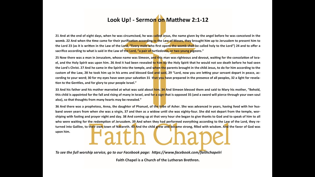 Look Up! - Sermon on Matthew 2:1-12 - YouTube