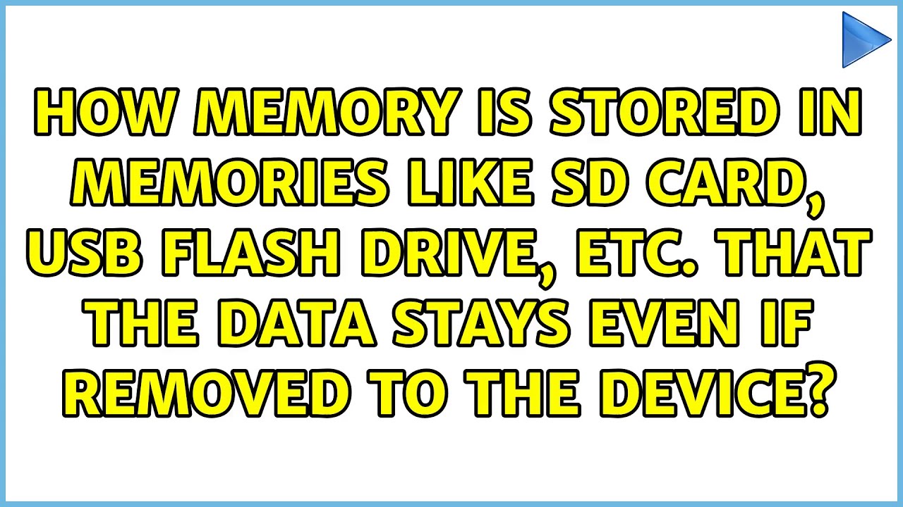How Memory Is Stored In Memories Like SD Card USB Flash Drive Etc How Memory Is Stored In Memories Like SD Card USB Flash Drive Etc