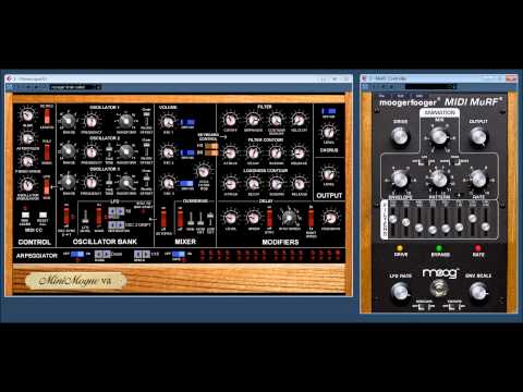 moogerfooger MIDI MuRF by MOOG WITH MINI MOGUE VA BASS / LEAD TEST ...