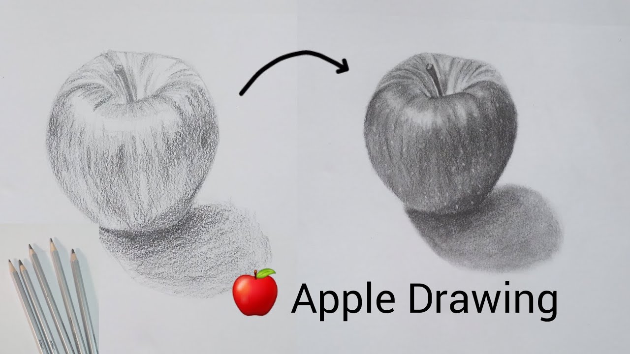 How to draw a realstic apple step by step | Easy Apple Drawing | # ...