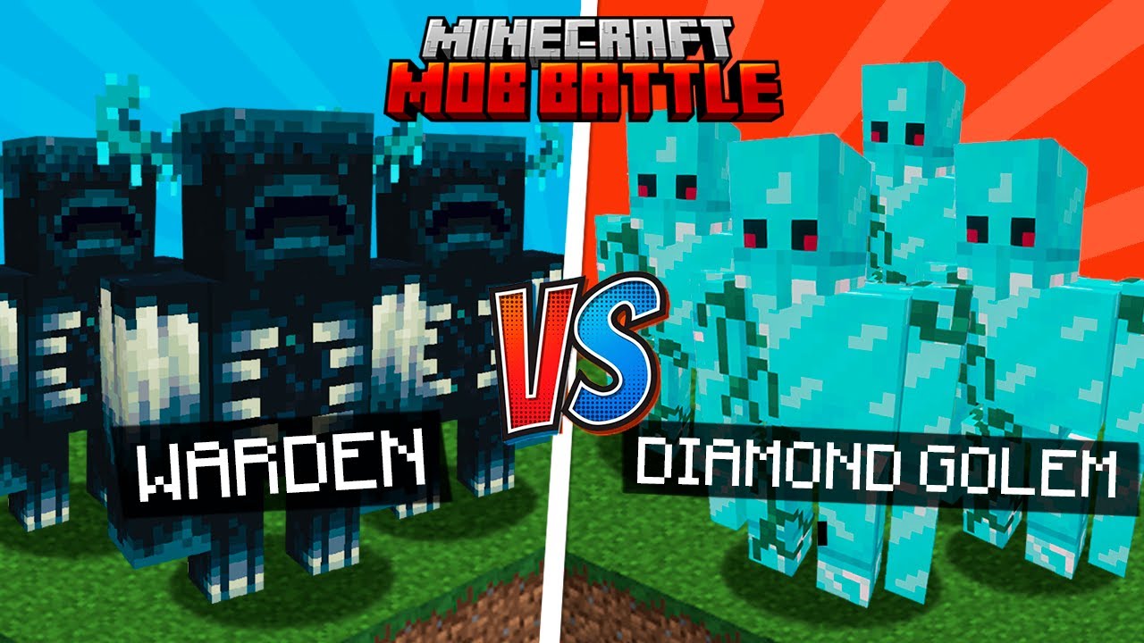 Diamond Golem vs WARDEN in Minecraft Mob Battle - YouTube