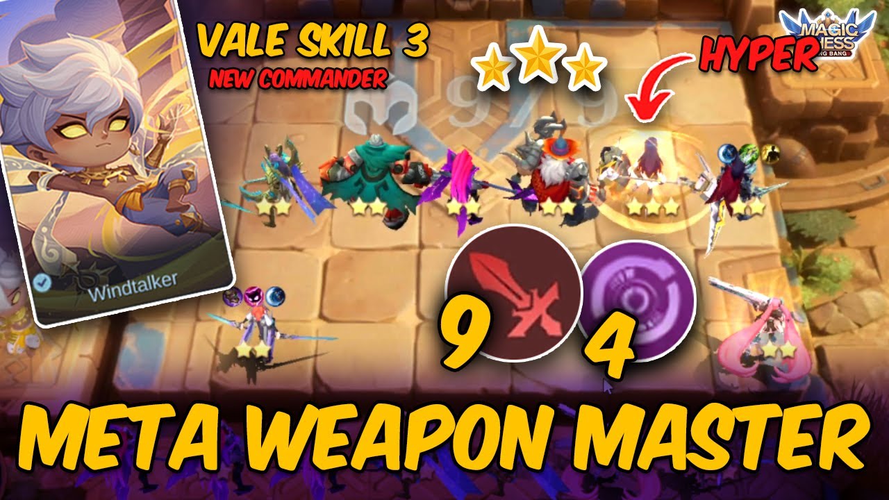 VALE SKILL 3 | 9 WEAPON MASTER 4 ASPIRANT | HYPER RUBY - MAGIC CHESS ...