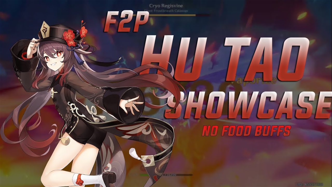 F2P C0 Hu Tao With R3 Dragon's Bane Nuke Damage Showcase | NO FOOD BUFF ...