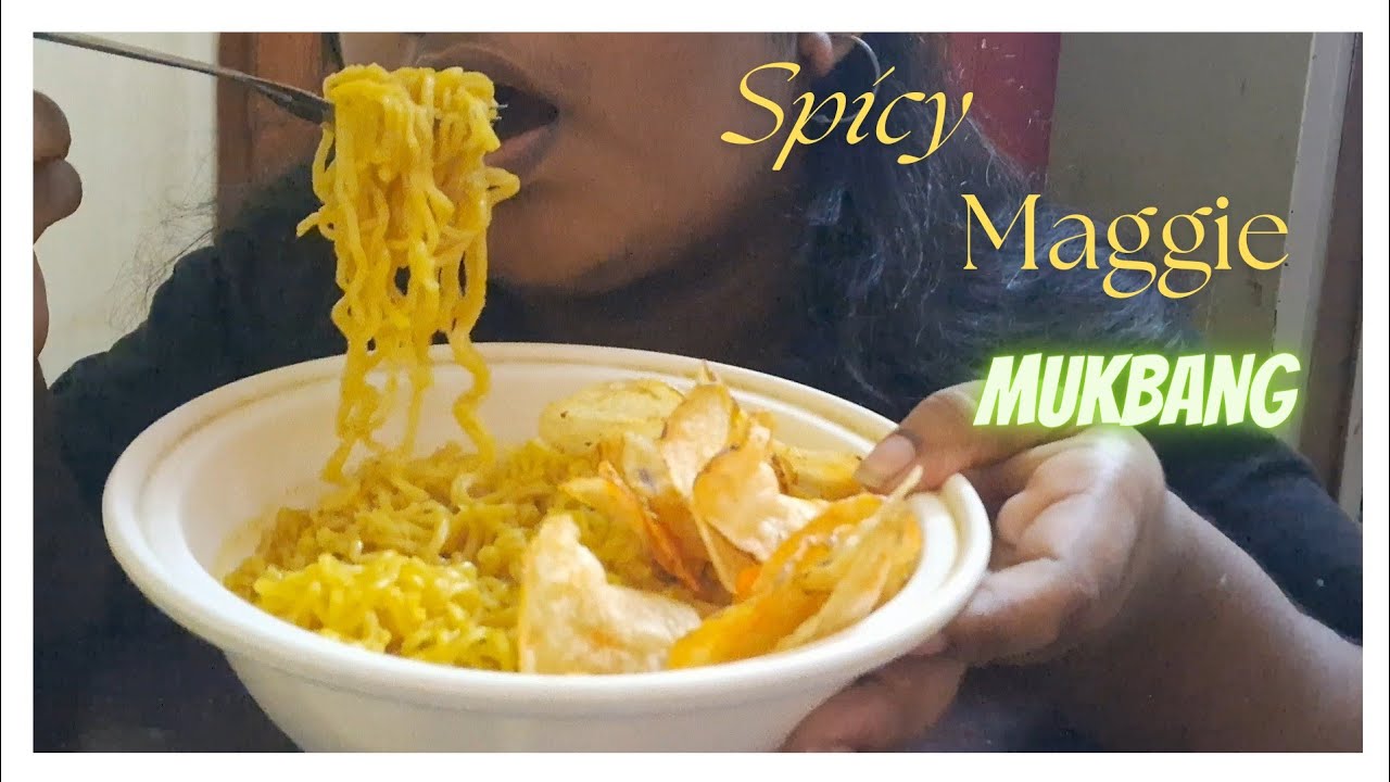 Eating spicy maggi and potato chips |Mukbang |ASMR - YouTube