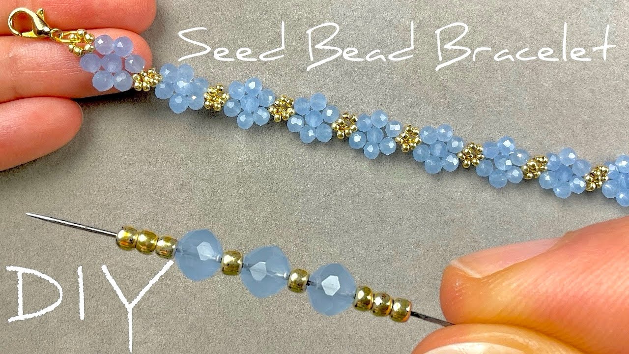 Daisy Flower Bracelet Tutorial: Easy Beaded Jewelry | Crystal Beads Bracelet Making - YouTube