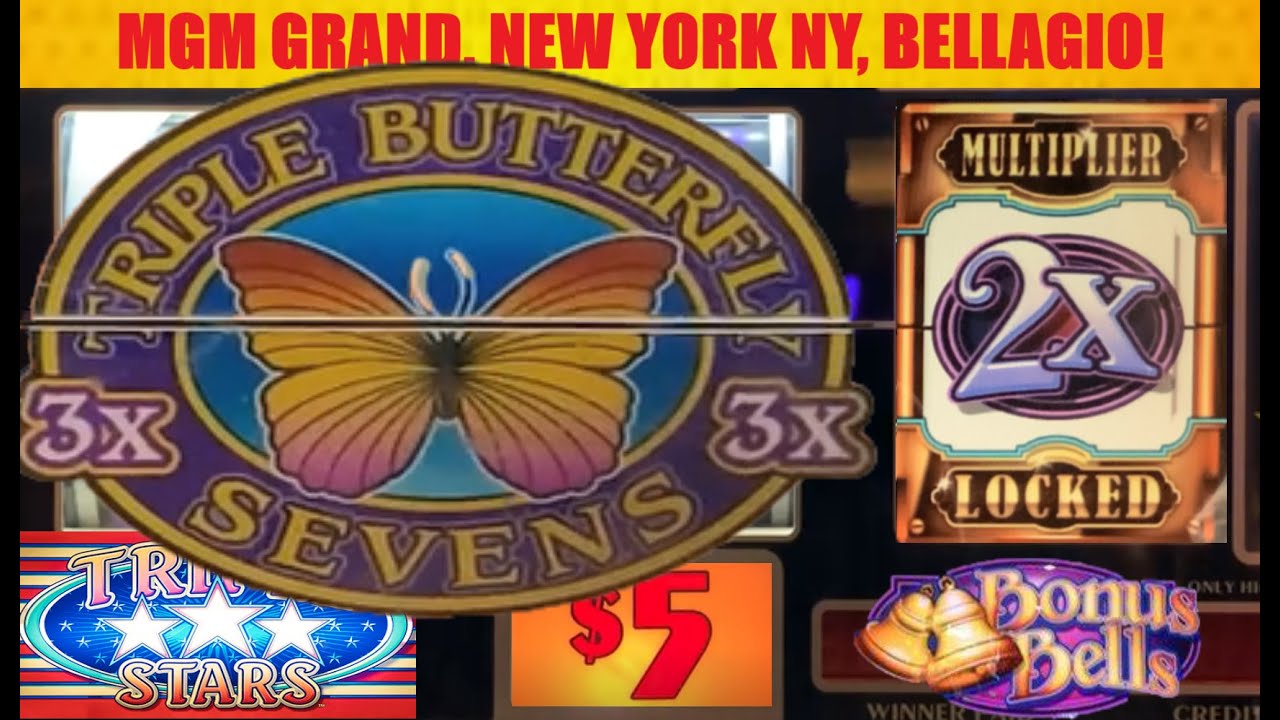 High Limit Slots! Triple Stars + Triple Butterfly 7s + Bonus Bells Slot ...