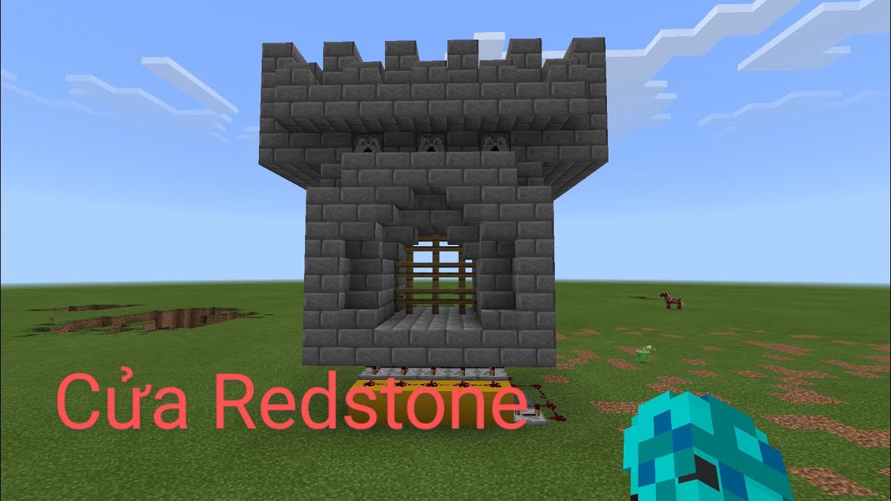 Minecraft PE Redstone #1 | Cửa redstone | Hote Tutorials - YouTube