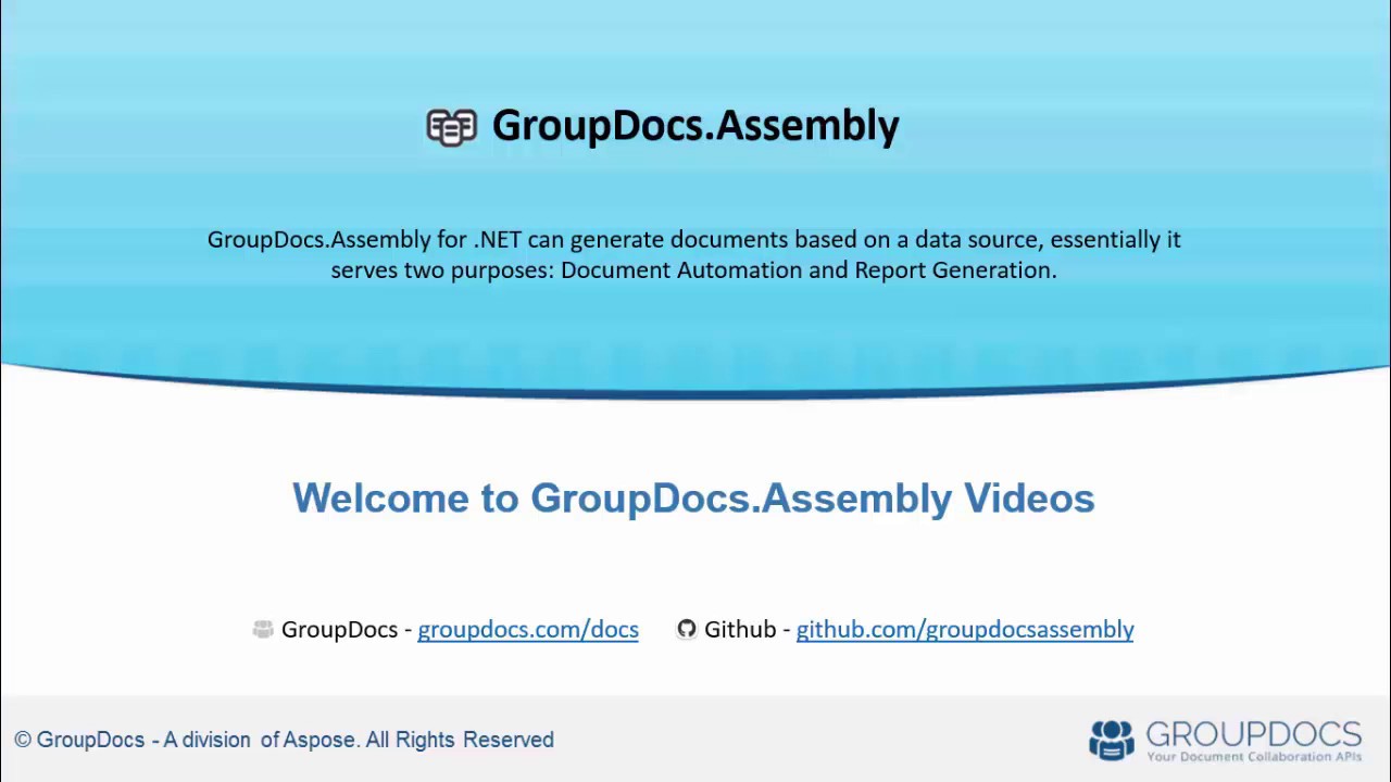 Basic Video Tutorial - Why to use GroupDocs Assembly - YouTube