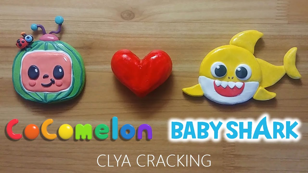 cocomelon baby shark clay cracking 코코멜론 아기상어 점토 부수기 - YouTube