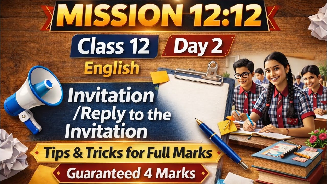 INVITATION & REPLY to the INVITATION Class 12th English I CBSE BOARD ...