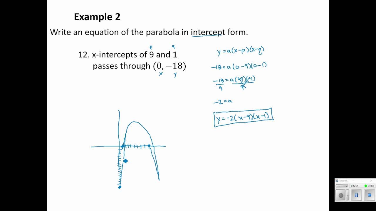 Algebra 2: Section 2.4 - Modeling with Quadratic Functions - YouTube