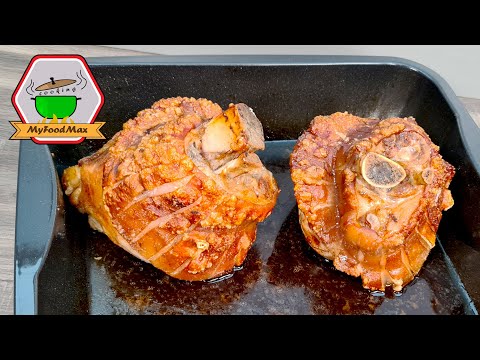 Knusprige Schweinshaxe zart und lecker im Backofen zubereiten – mit Bier