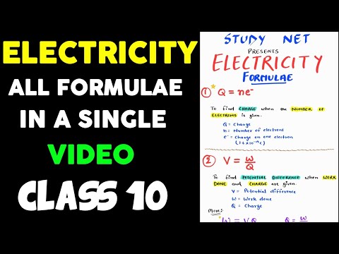 Electricity All Formulas | Electricity | Class 10 | Handwritten Notes ...