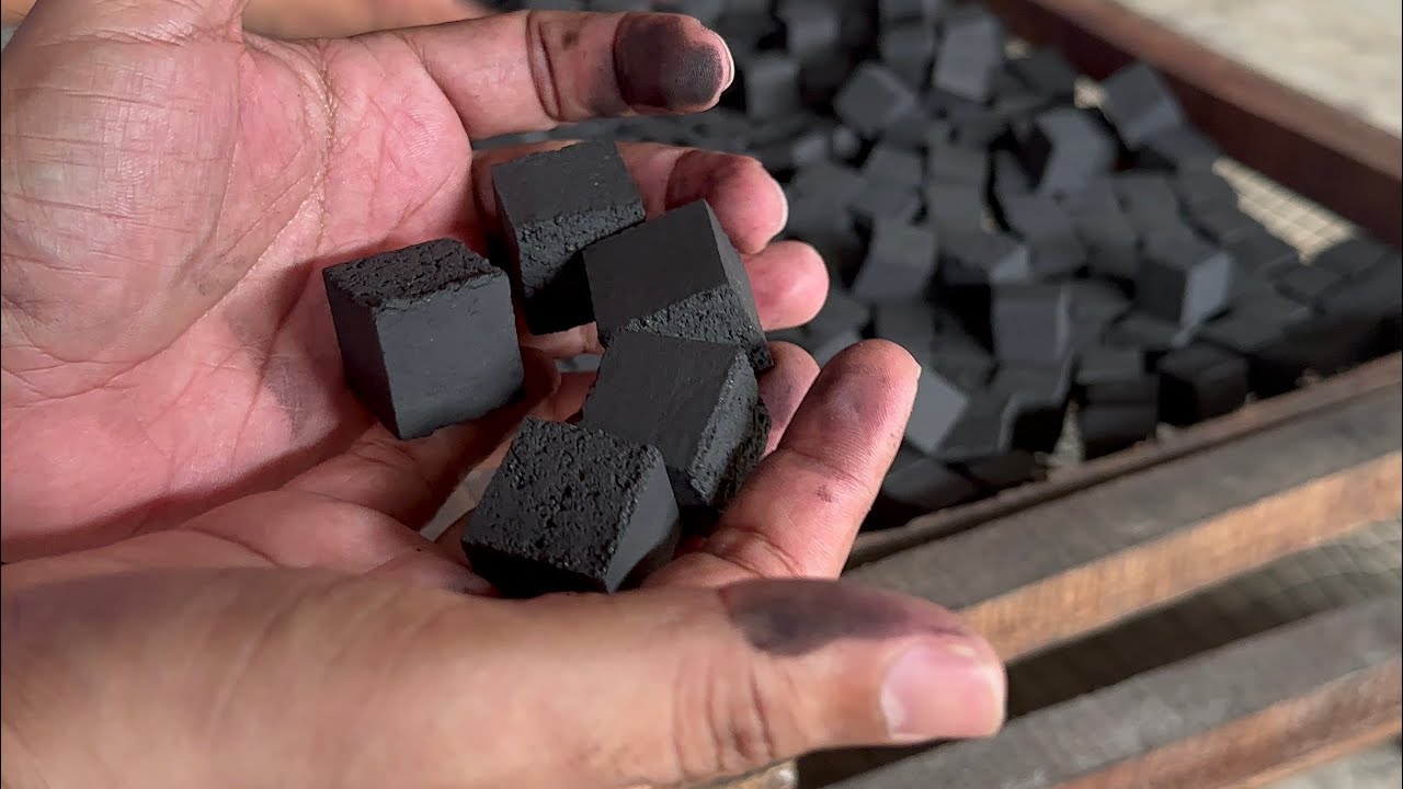 How to make coconut charcoal briquettes ? - YouTube