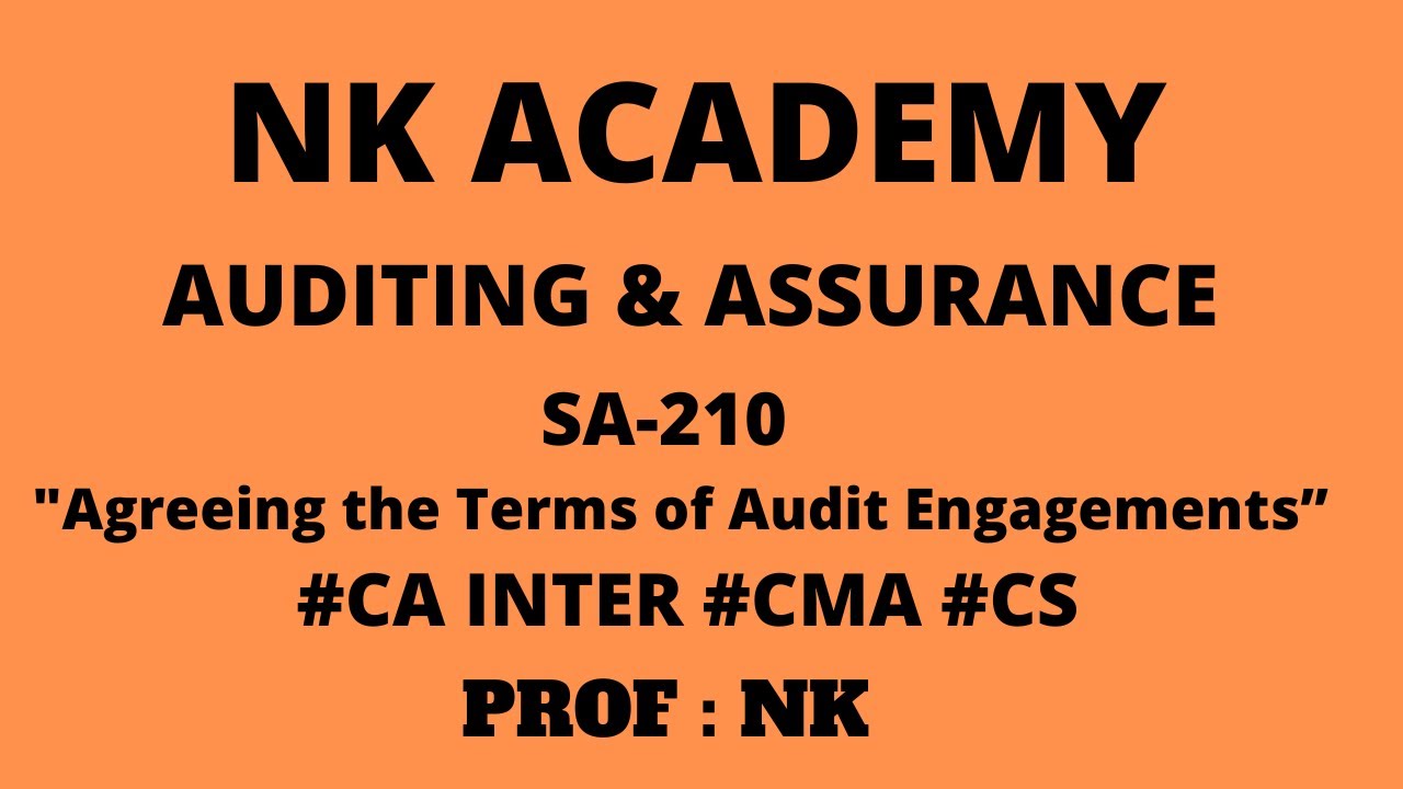 SA 210 "Agreeing the terms of audit engagements" #cainter #cmainter # ...