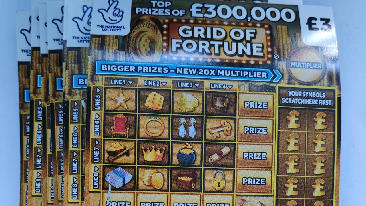 Grid of fortune scratch cards £21 in play - YouTube