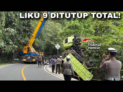 JALAN DITUTUP TOTAL‼️EVAKUASI TRUK BATU BARA DARI JURANG LIKU 9